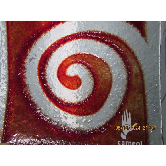 CARNEOL | Other | Carneol Fused Glass Plate Trinket Dish Red And Clear ...